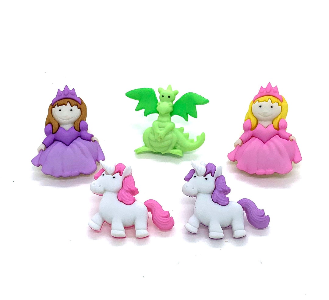 Princess Buttons Collection Once Upon A Time Set of 5 Shank Back Jesse ...