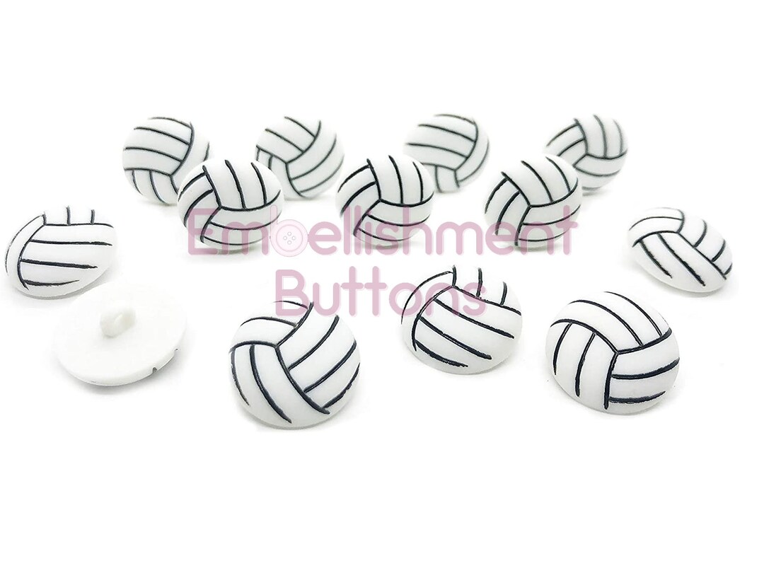 Volleyball Buttons 5/8" Shank Flat Back Choice - Etsy
