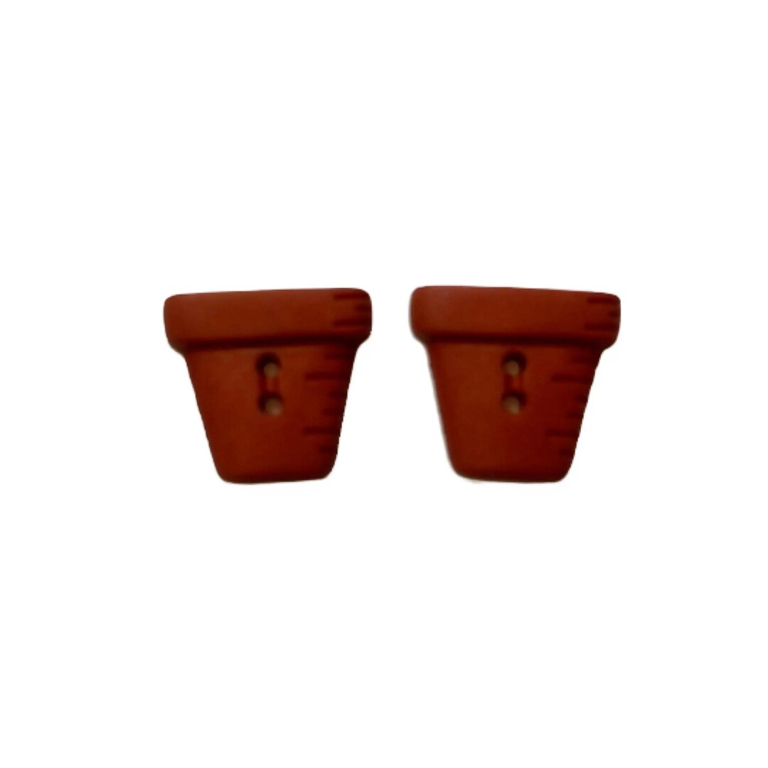 NEW Clay Flower Pot Buttons Two Hole Sew Thru Flat Back by Shelly - 19 ...