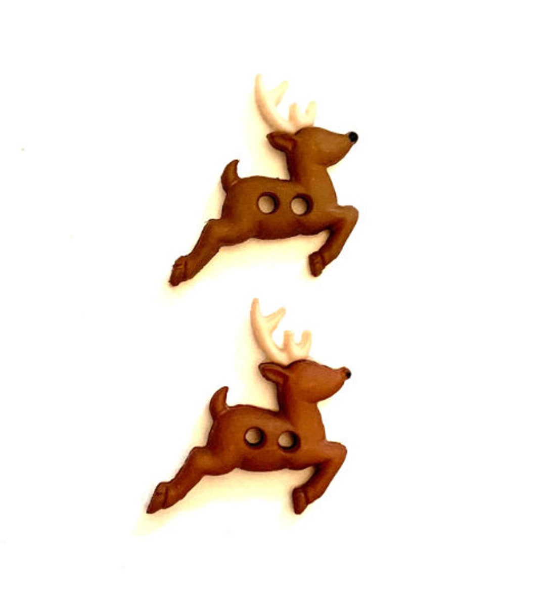 Mini Reindeer Christmas Buttons Rudolph Sew Thru Flat Back Jesse James ...