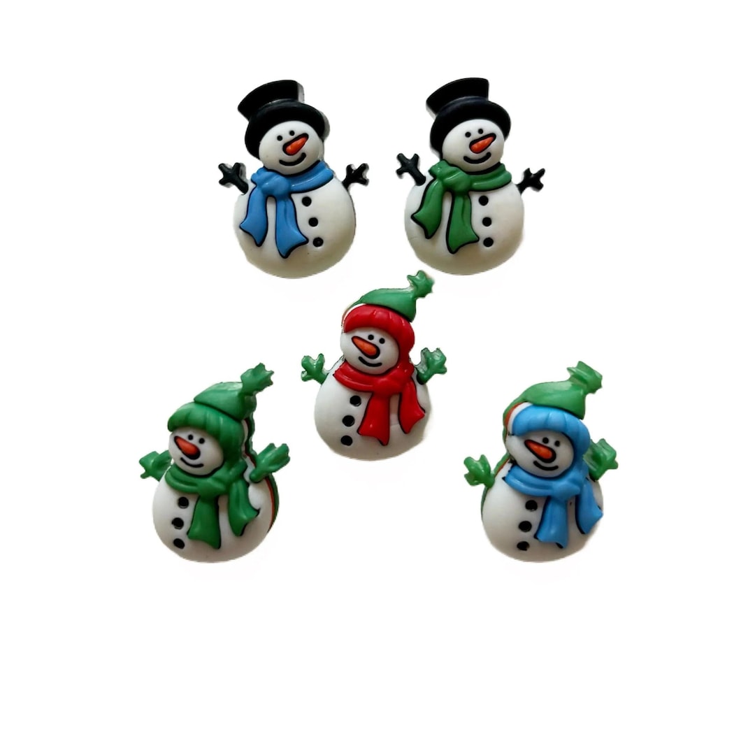 Jolly Snowman Buttons Galore Collection Set of 5 Shank Back Colors May ...