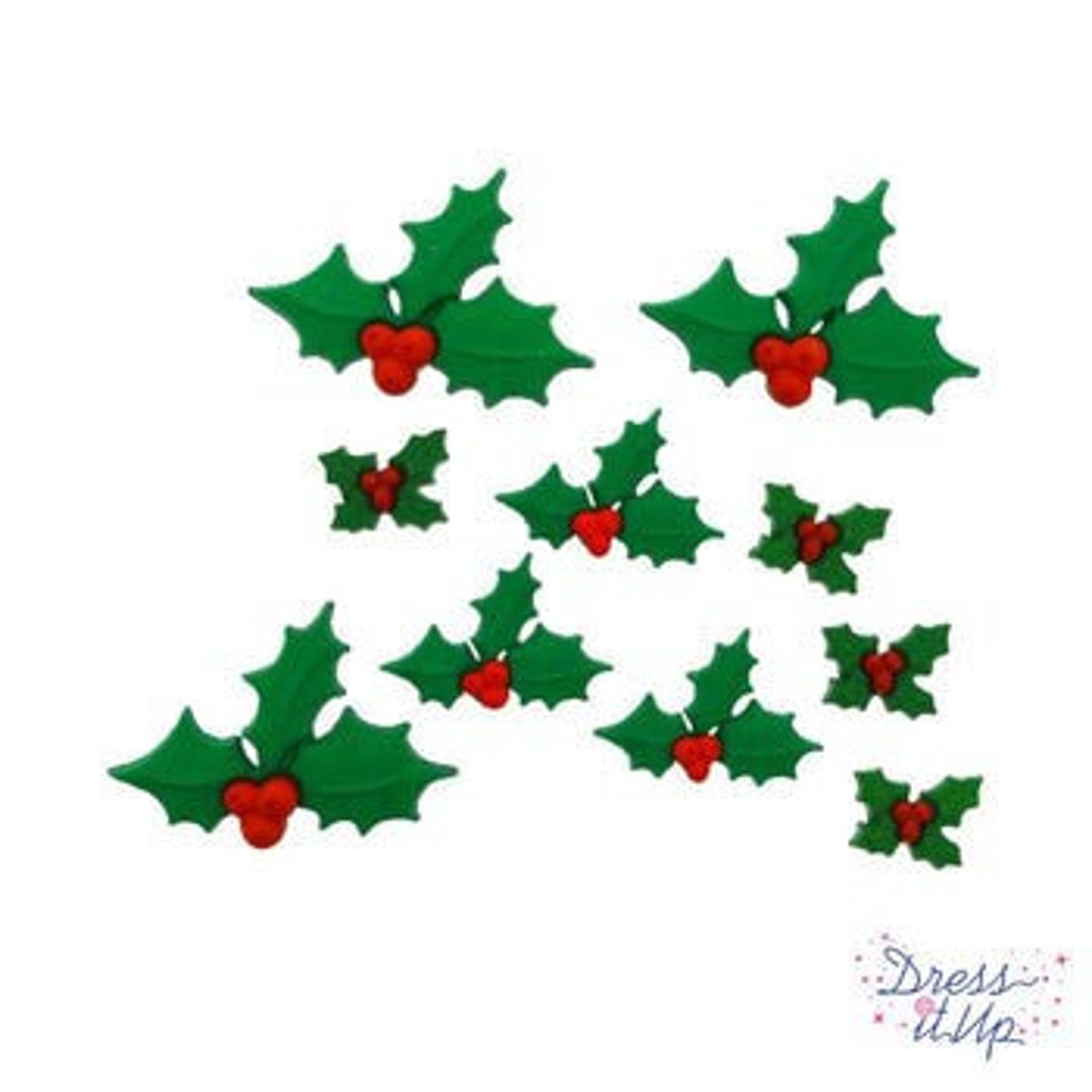 Holly Jolly Xmas Christmas Embellishments Collection Flat Back Set of ...