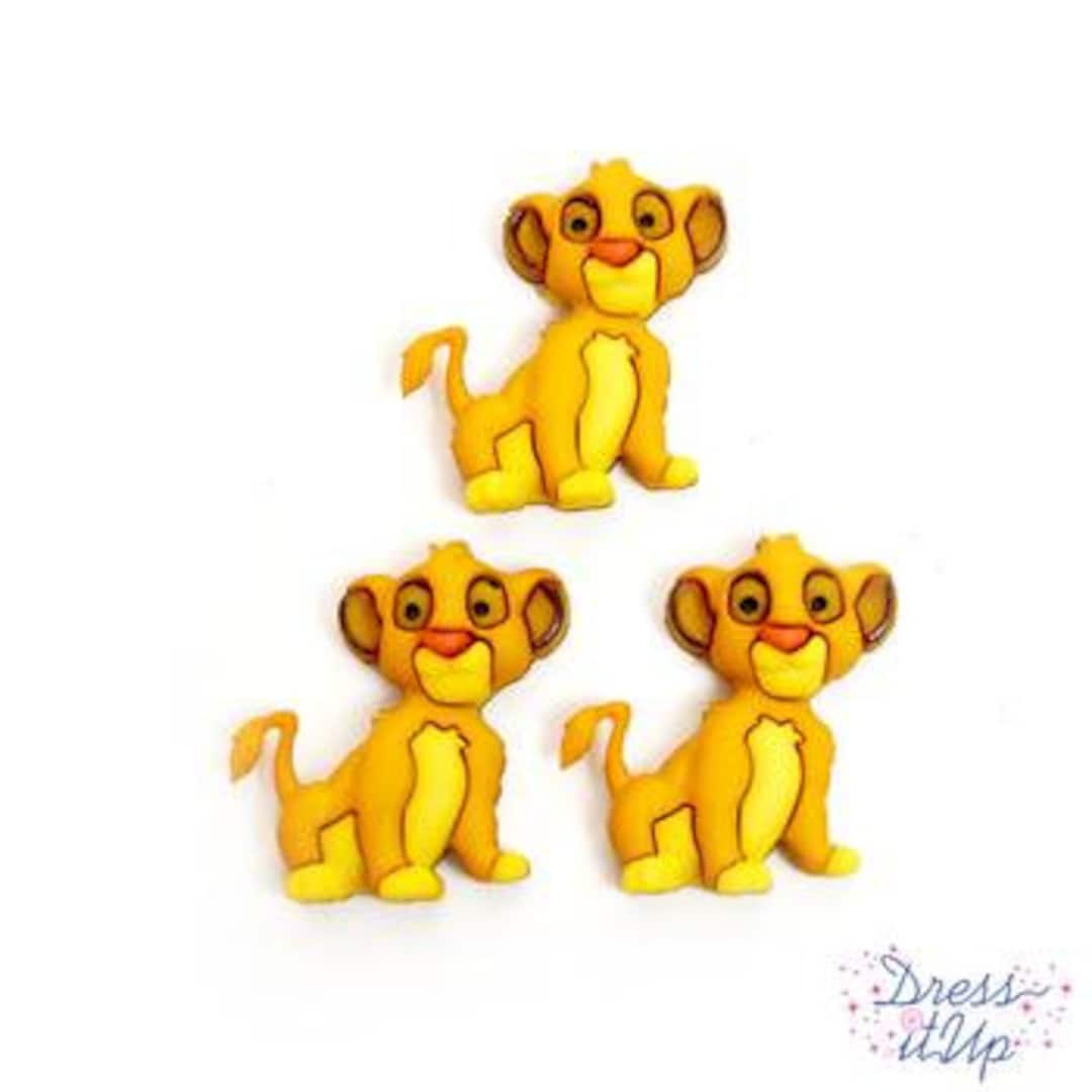 Disney Lion King Buttons Simba Timon Pumbaa Shank Back Licensed Jesse ...