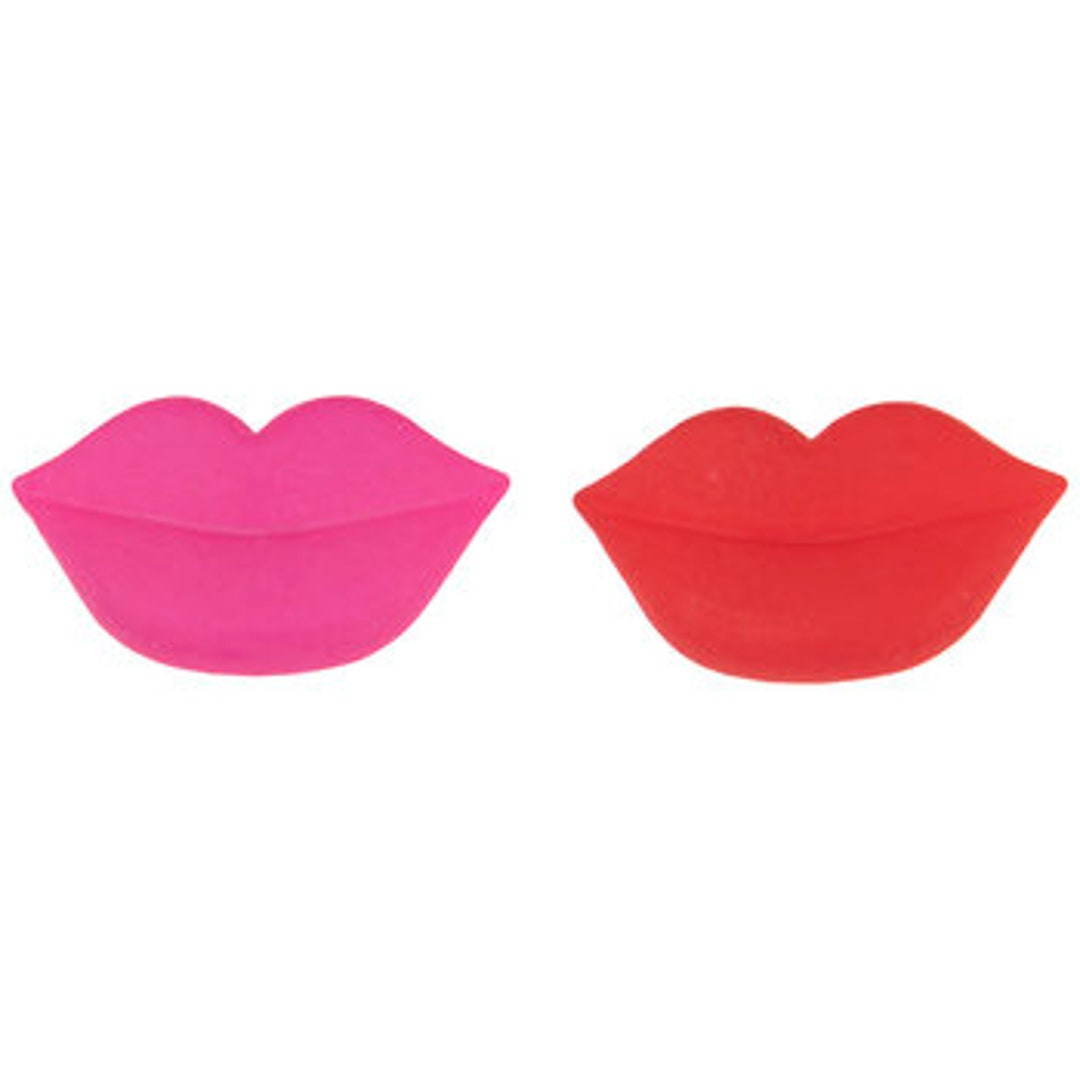 Lips Buttons KISS ME Color Shank Flat Back Choice 90 - Etsy