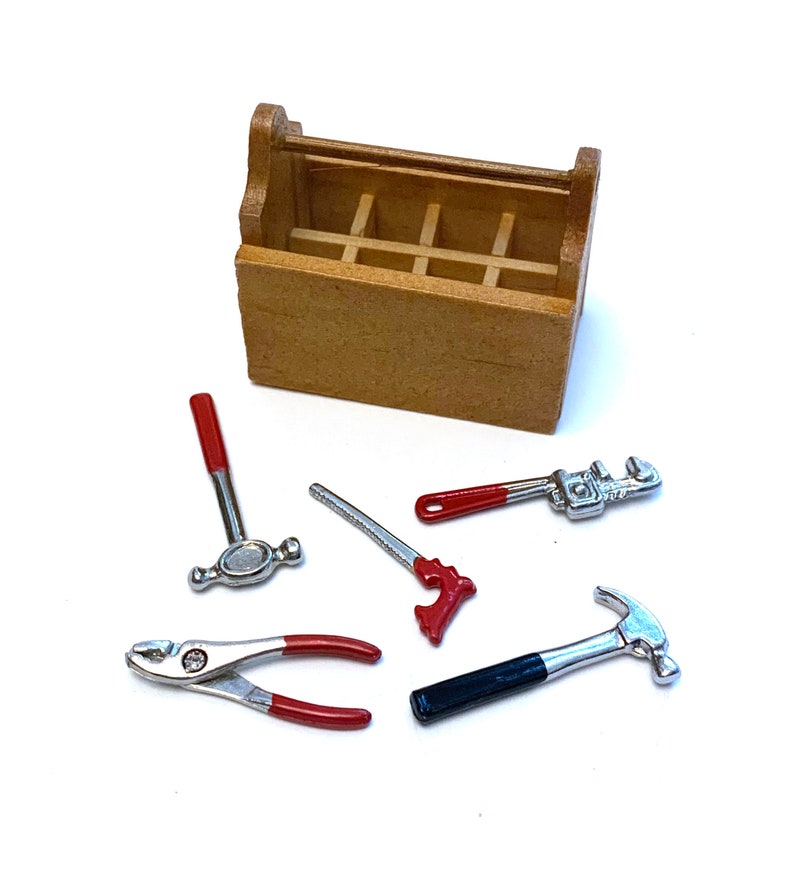 Miniature Wood Tool Box Collection Hand Tools Dollhouse Home - Etsy