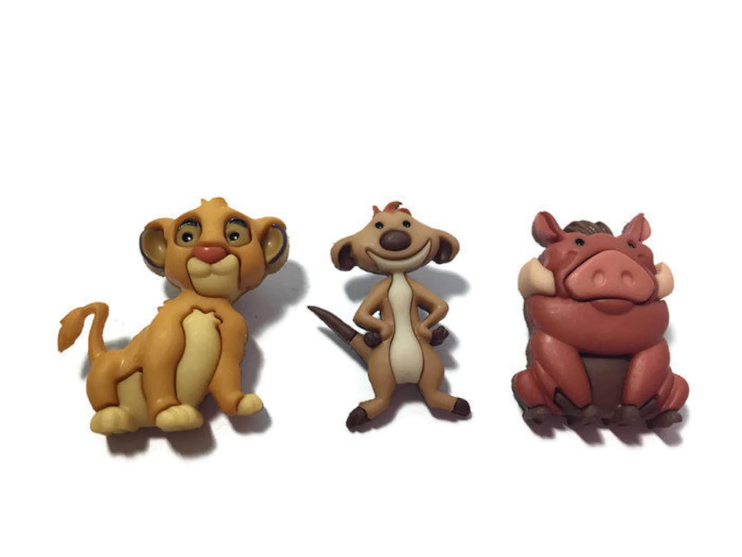 Disney Lion King Buttons Collection Simba Timon Pumbaa Set of 3 Shank ...