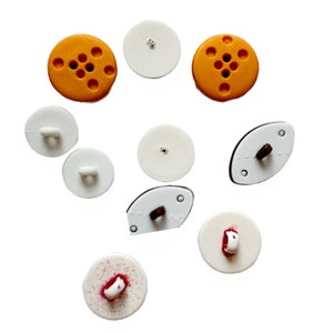 School Sports Balls Buttons Collection Shank Back Sew Thru Flatback ...