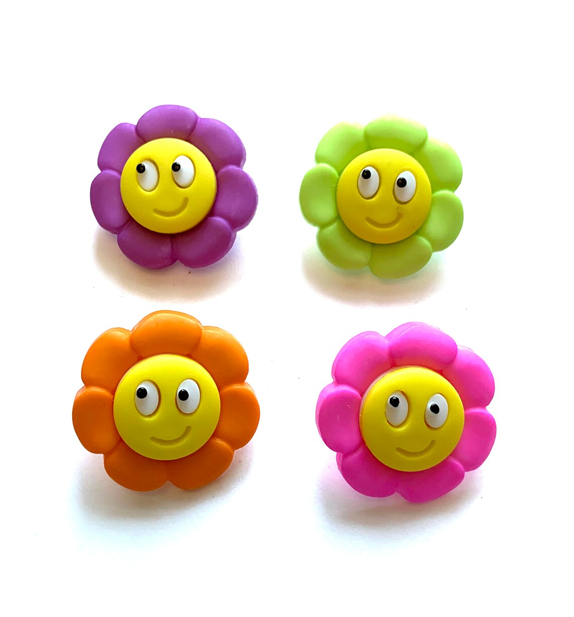 Flower Button Collection Emojis Face How U Doin Emoticon Set - Etsy
