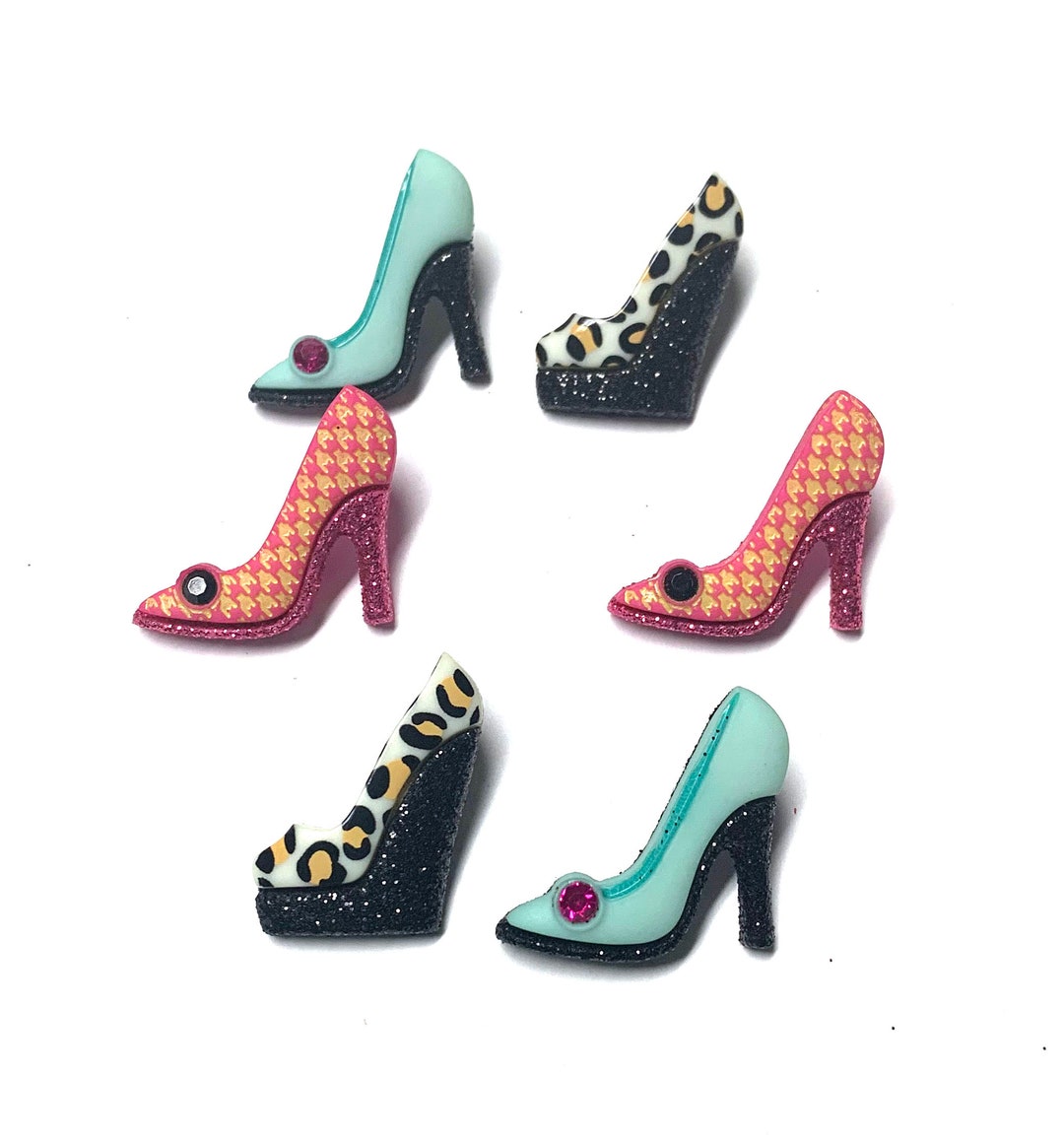 High Heel Buttons Collection Shoes Shank Back Rhinestones - 1184 H - Etsy