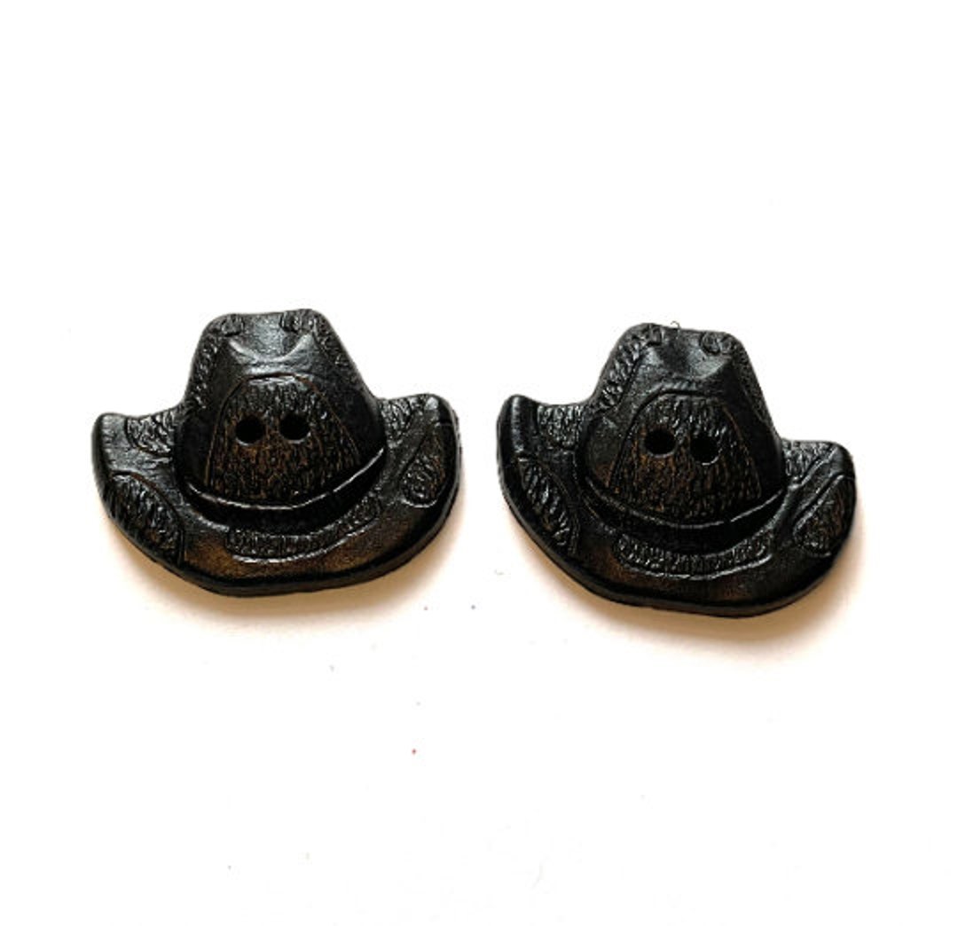 Cowboy Hat Buttons Galore Two Hole Sew Thru Flat Back Texas 93 C - Etsy