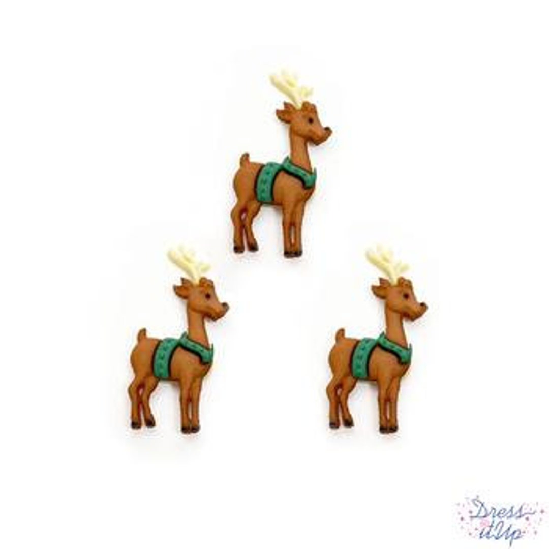 Reindeer Buttons Rudolph Christmas Eve Shank Flat Back Choice - Etsy