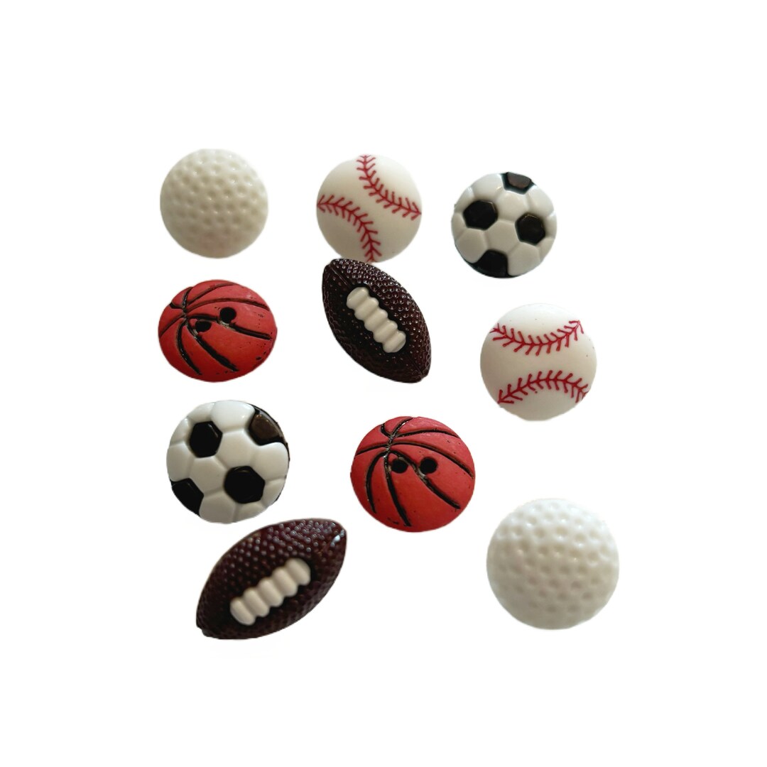 NEW Sports Buttons Galore Collection Let's Play Ball Set of 10 Shank ...