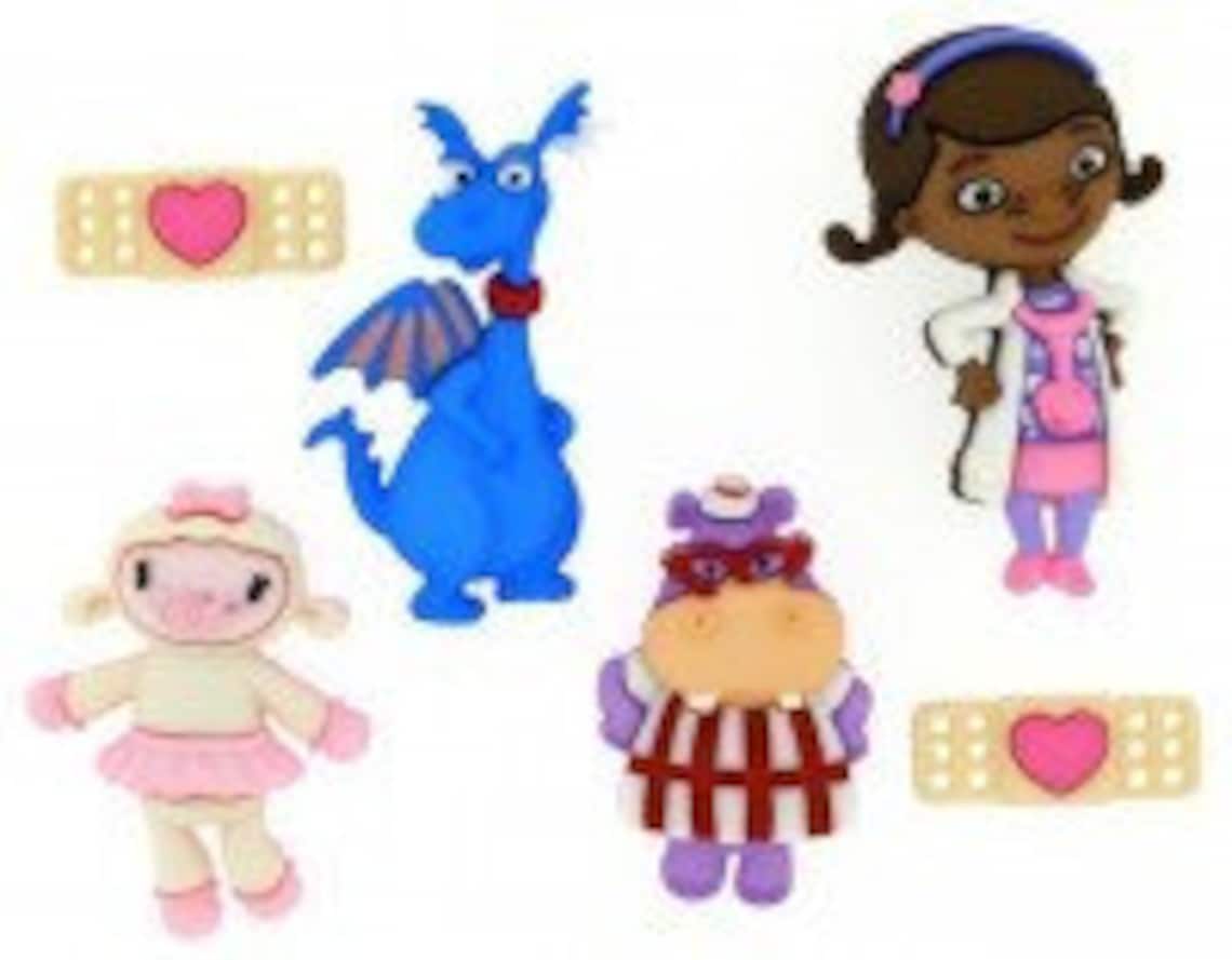 Disney Doc McStuffins Buttons Collection Set of 6 Shank Back | Etsy