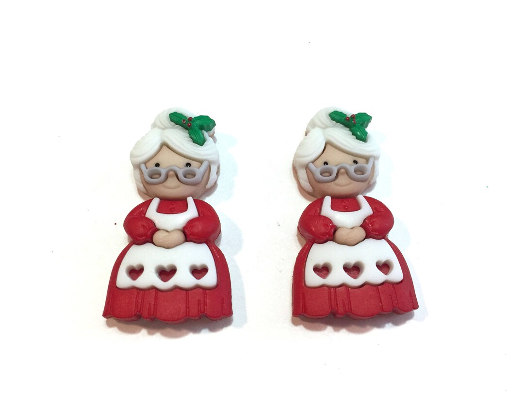 Mrs Claus Buttons Mr & Mrs Claus Shank Flat Back Choice Jesse James ...