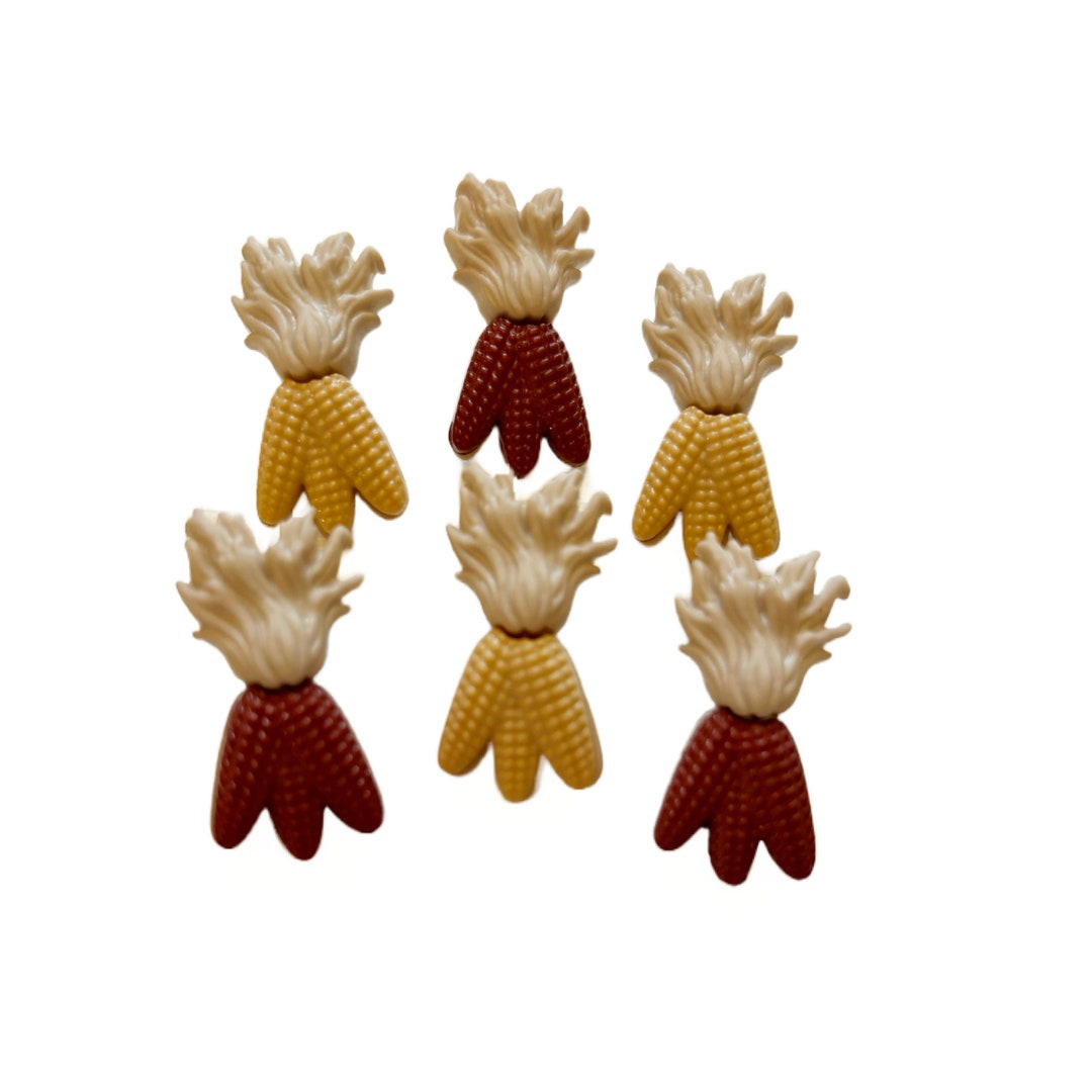 Indian Corn Buttons Collection Set of 6 Shank Back Craft Supply by ...