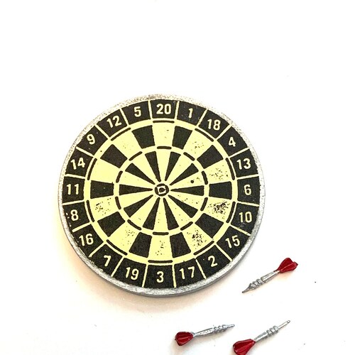Miniature Dart Board & Darts Collection Dollhouse Game Home - Etsy