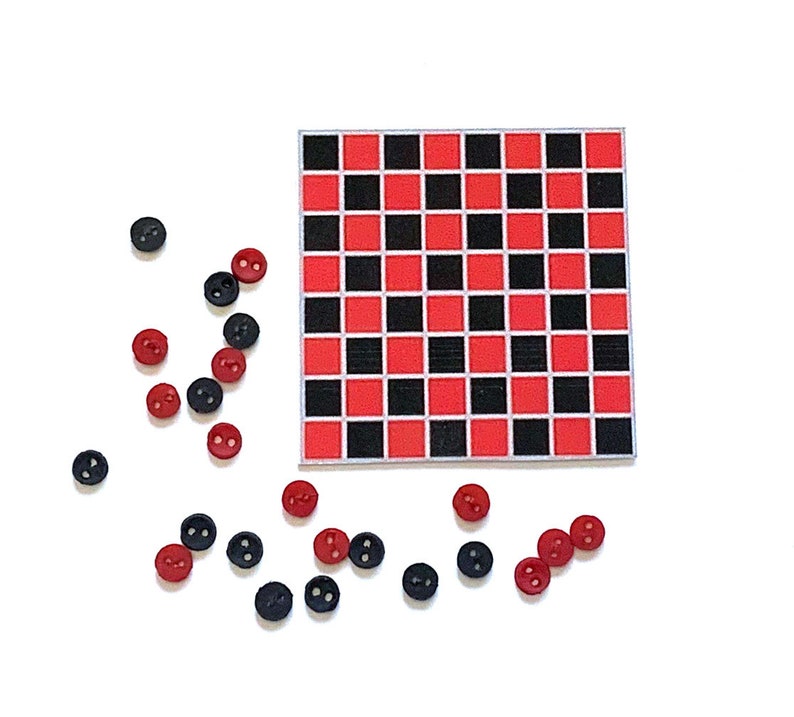 Miniature Checkers Game Board Collection with Checker Pieces | Etsy
