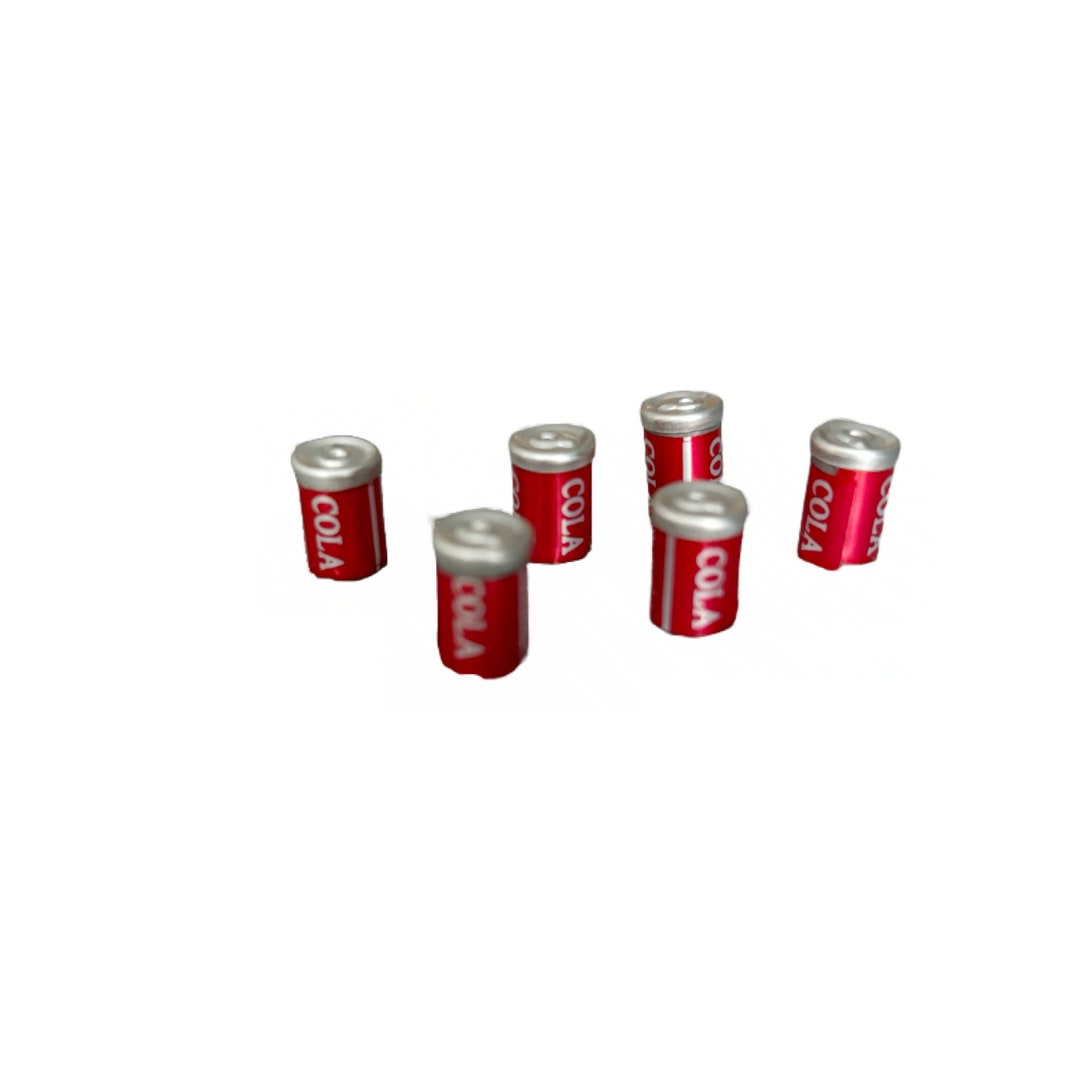 Miniature Cola Pop Cans Soda Set of 6 Dollhouse Food Kitchen Home Decor ...