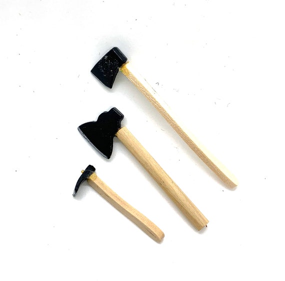 Miniature Ax Collection Axe Set of 3 Dollhouse Tools Home - Etsy