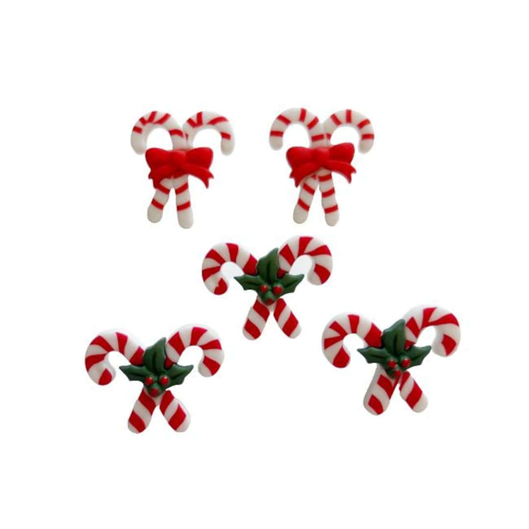Christmas Candy Cane Buttons Galore Collection Set of 5 Shank Back ...