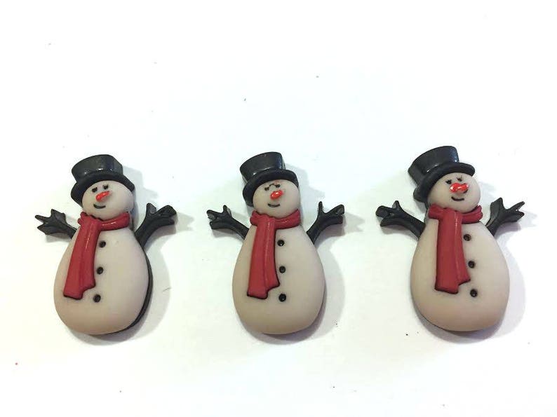 Snowman Buttons Galore Old Fashion Snowmen Shank Back Red - Etsy