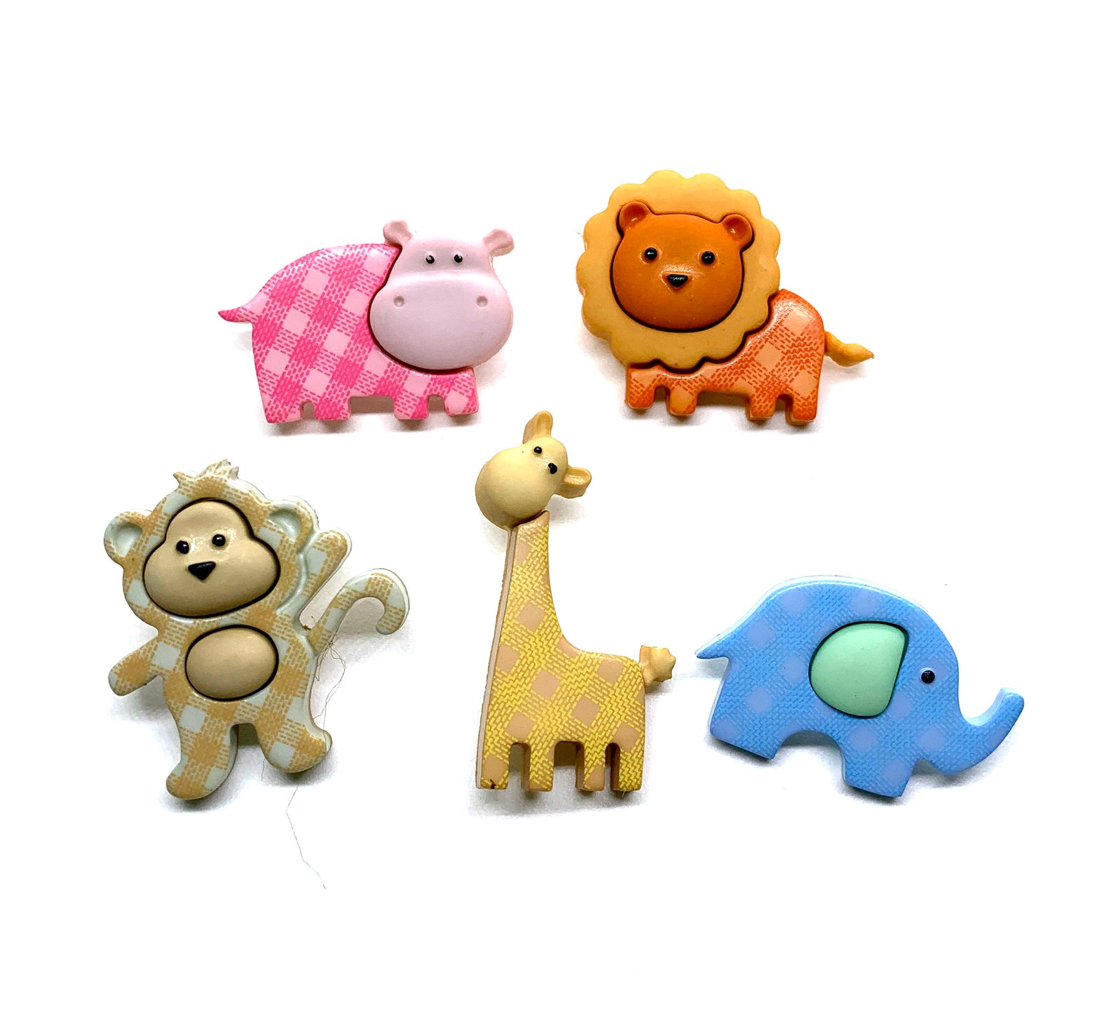 Baby Safari Button Collection Set of 5 Shank Back Hippo - Etsy