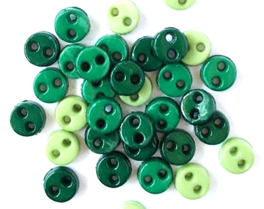 4MM Micro Green Round Buttons Galore Collection Two Hole Sew Thru ...
