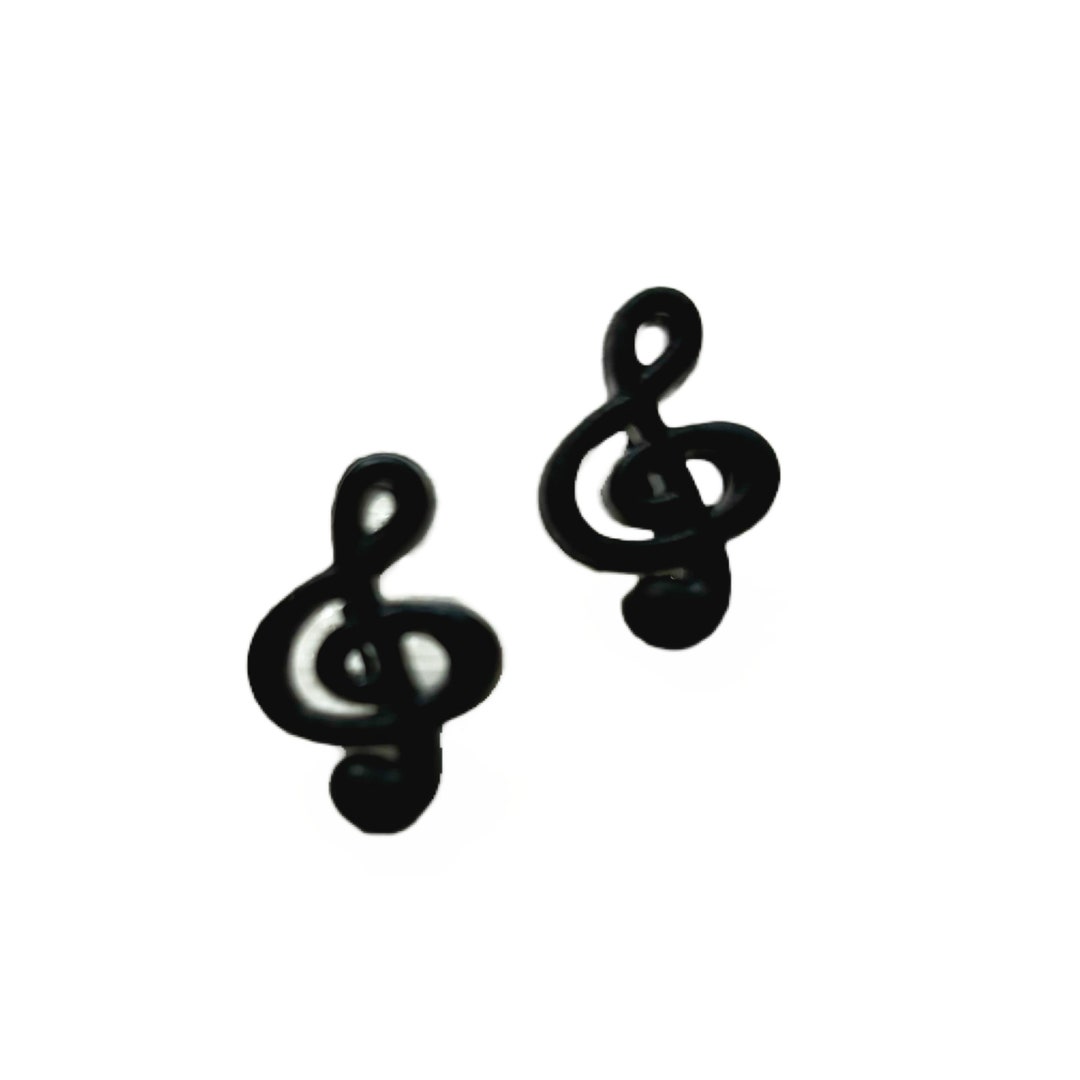 Treble Clef Music Buttons Galore Black Shank Flat Back Choice Music ...
