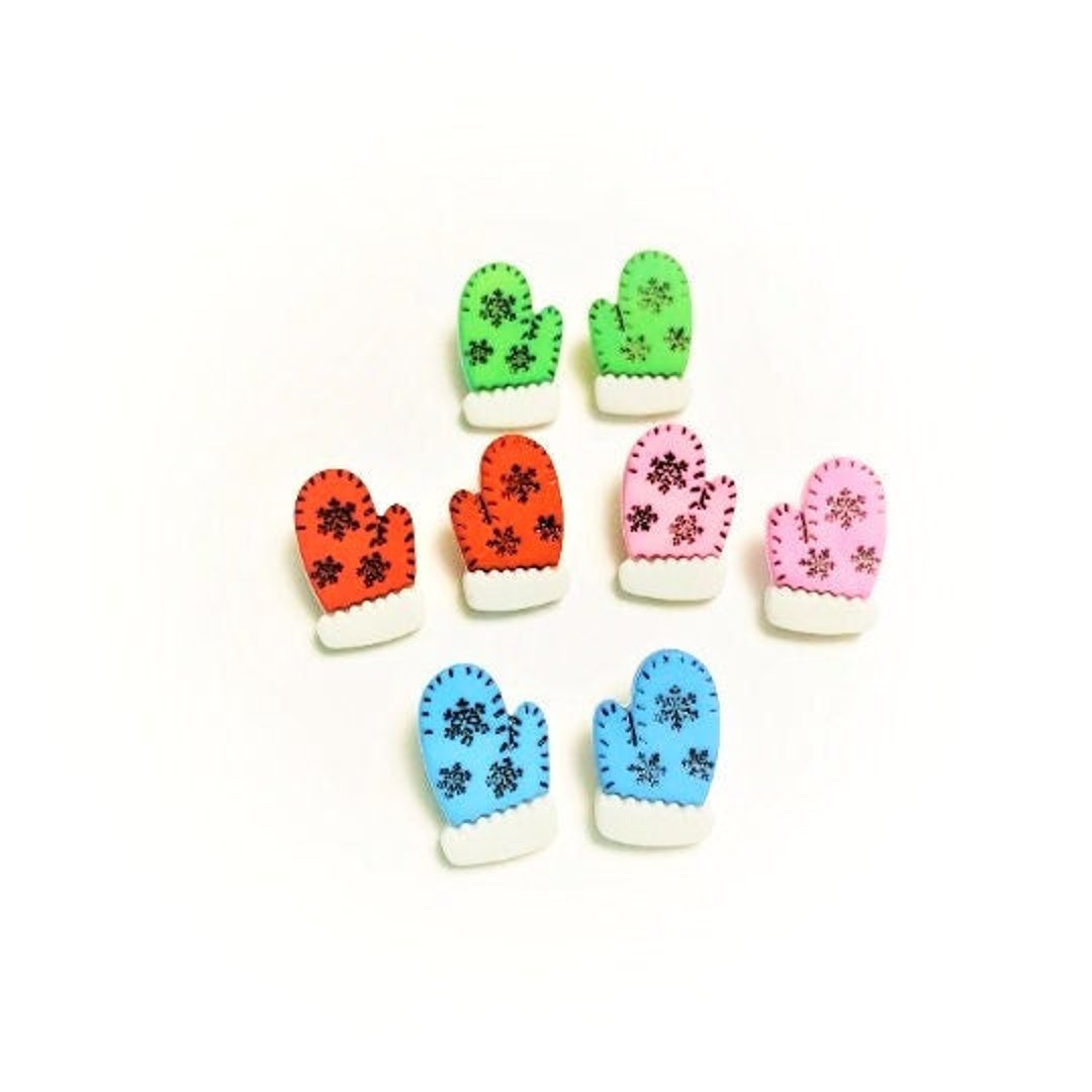 Winter Mitten Medley Buttons Galore Collection Set of 4 Pair Shank Back ...