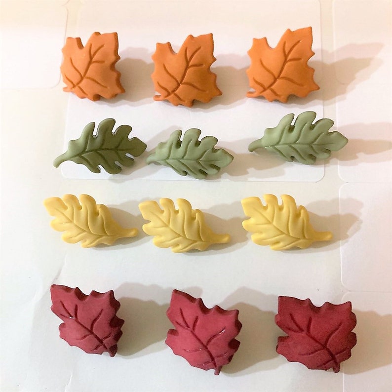 Fall Leaves Buttons Galore Collection Leaf Set of 12 Shank | Etsy