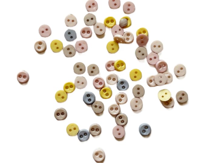 6MM Mini Round NATURAL Buttons Collection Neutral 1/4 Sold by Weight ...