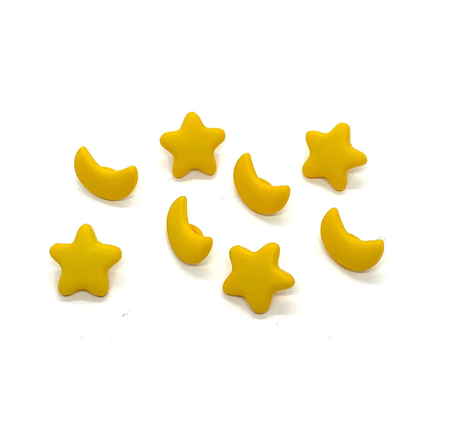 Micro Mini Moon & Stars Buttons Collection Fright Night Set of 8 Shank ...