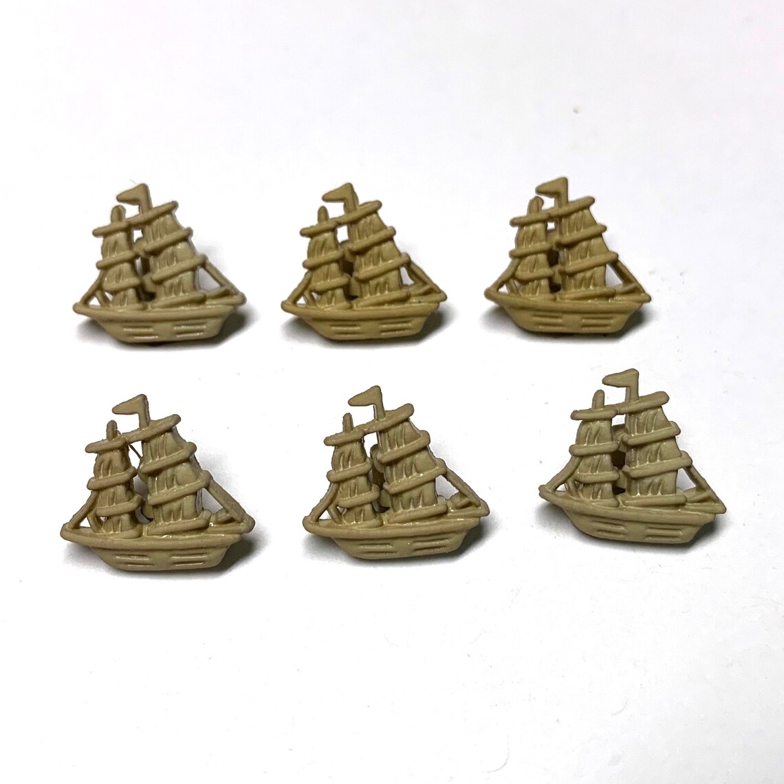 Mini Sailing Ship Nautical Buttons Galore Ahoy Anchors Set of | Etsy