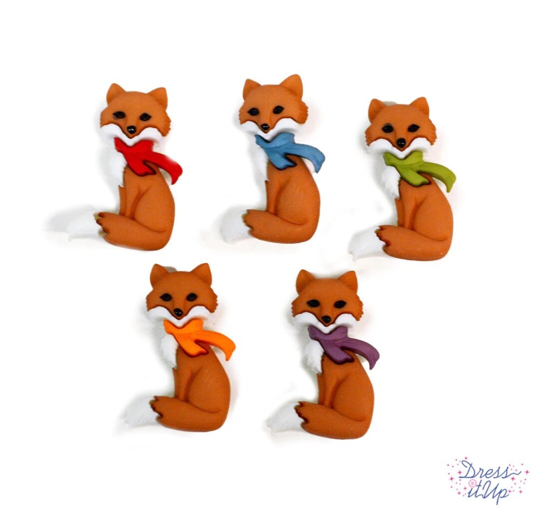 Winter Fox Button Collection Shank Back Jesse Dress It up - 1292 A - Etsy