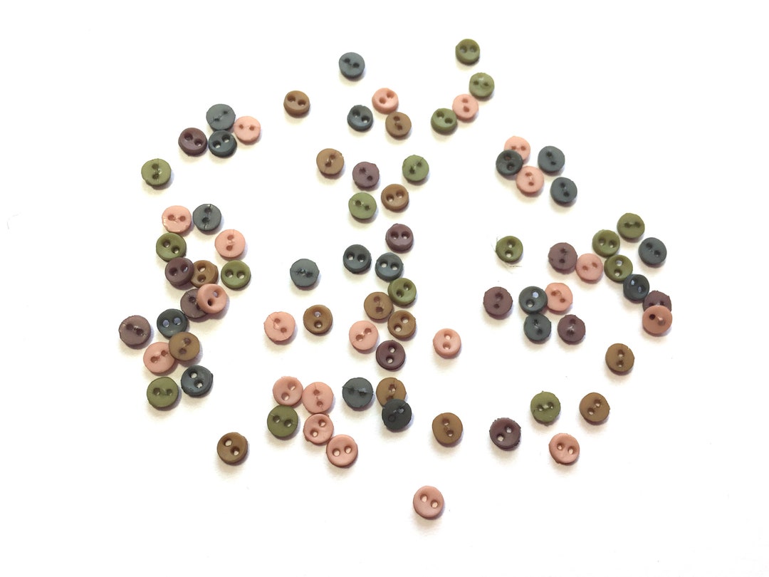 4MM Micro Mini Round EARTHTONE Buttons Collection 1/8" Sold by Weight ...