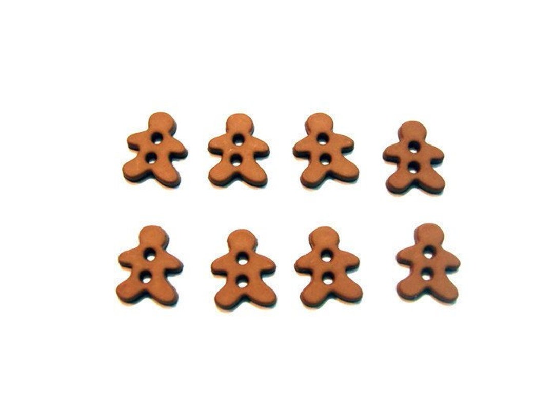 Christmas Gingerbread Buttons Itty Bitty Cut Out Cookies Two Hole Sew ...