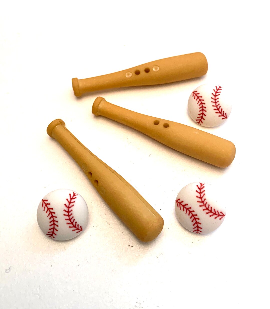 Baseball Bat and Balls Button Galore Collection Set of 6 Sew Thru ...