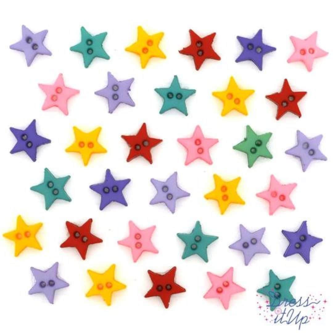 6MM Mini Stars Buttons Collection Two Hole Sew Jesse Dress It up Flirt ...