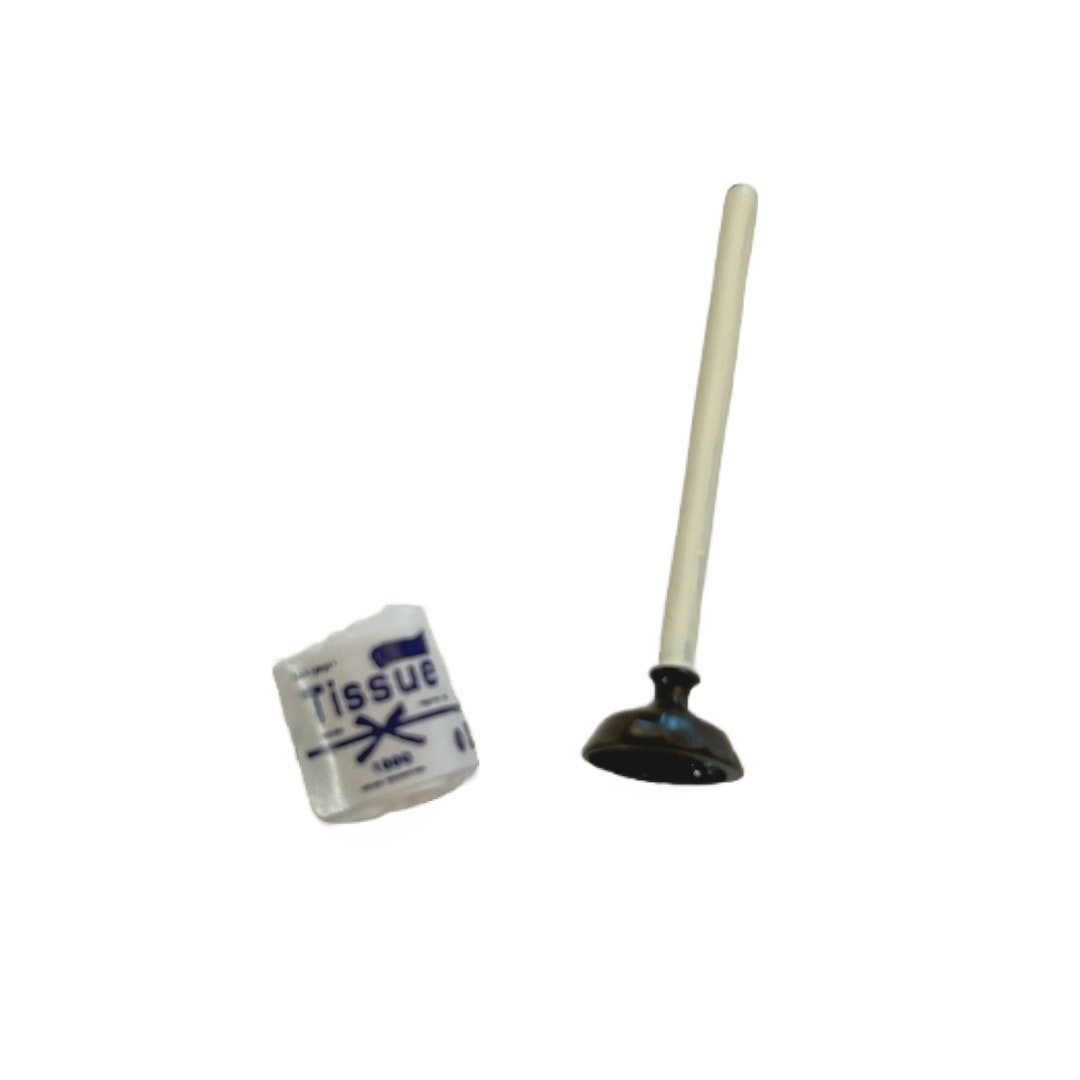 Miniature Plunger and Tissue Set – Dollhouse Bathroom Decor - 1161 P - Etsy