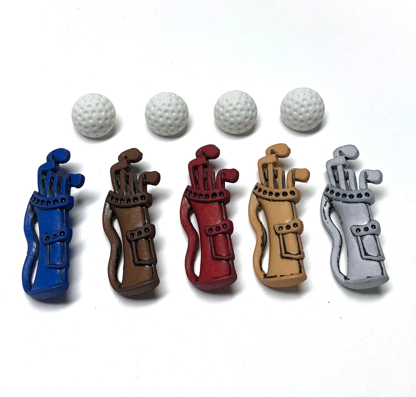 Golf Buttons Galore Collection Set of 9 Golf Club Bag Ball - Etsy