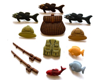 Fishing Buttons - Etsy