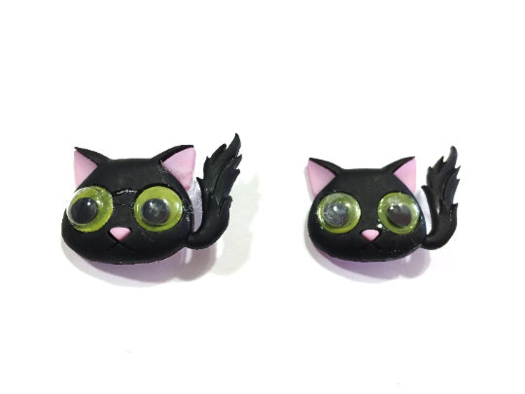 Black Cat Buttons Google Eyes Shank Back Jesse James Dress It up ...