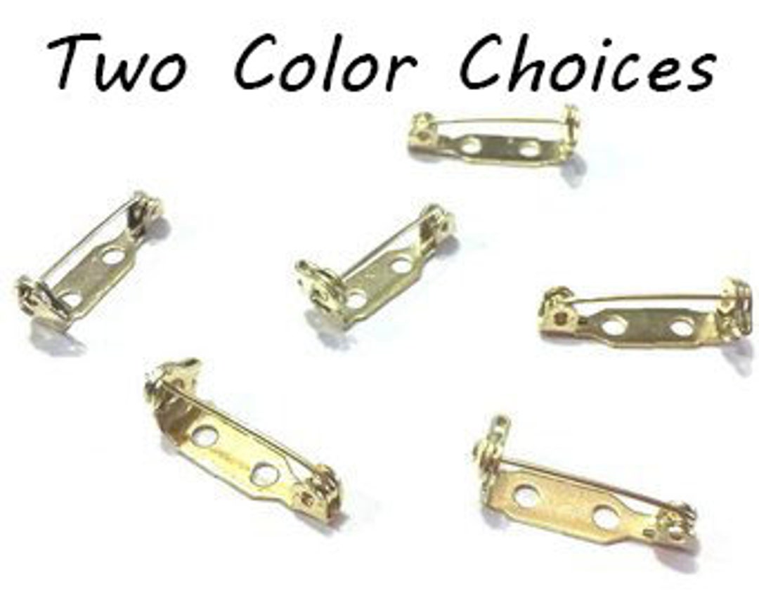 Pin Back Brass Nickel Color Choices Set of 6 Jewelry Findings Craft ...