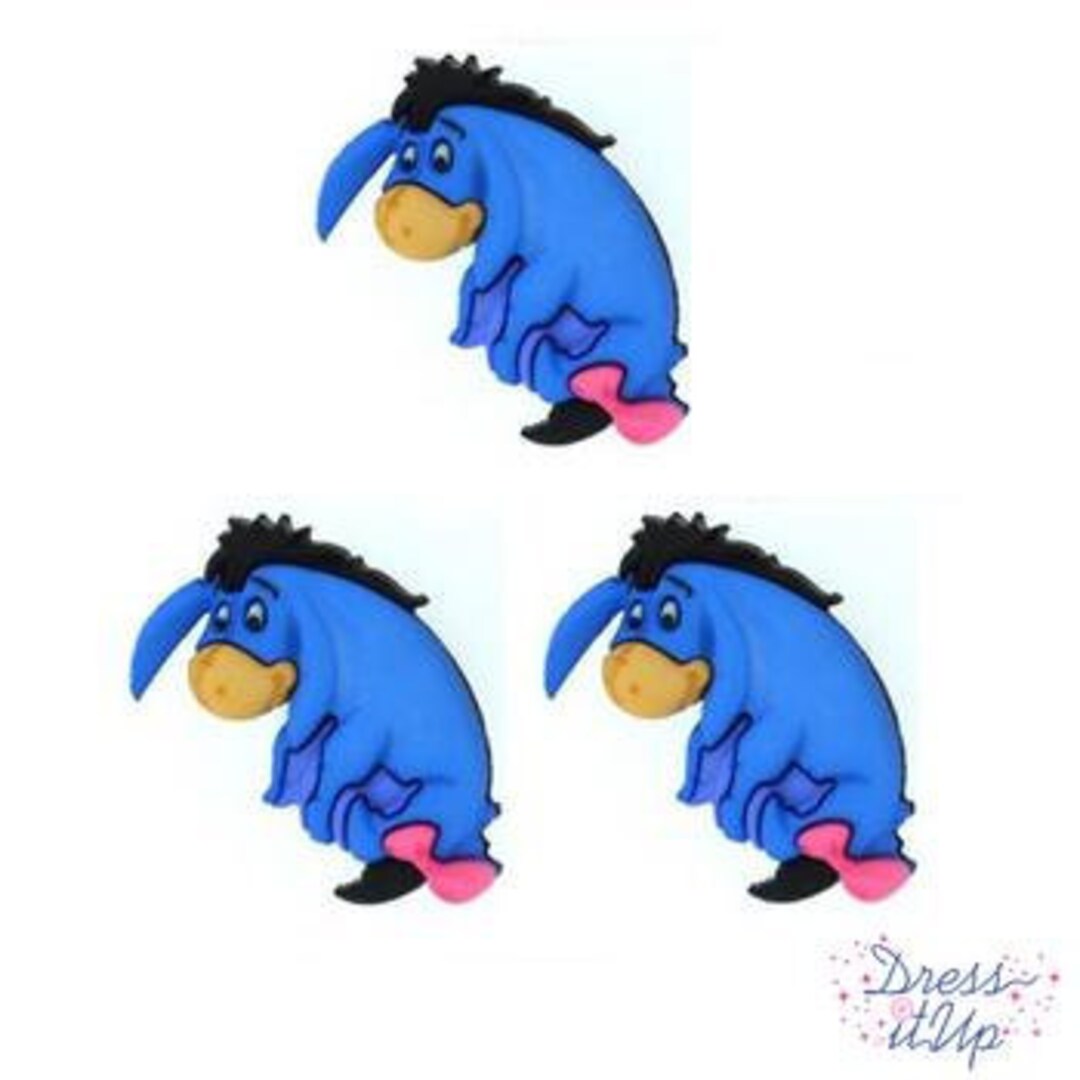 Disney Eeyore Buttons Donkey Winnie the Pooh Shank Flat Back Choice ...