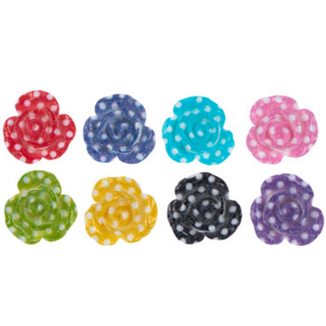 SALE Glitter Flowers Buttons Collection Set of 8 Shank Back Polka Dot ...
