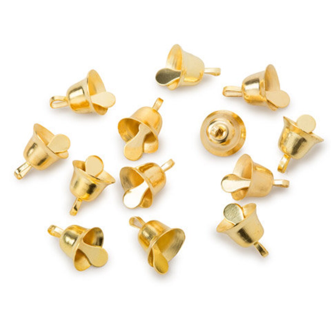 Miniature Gold Bells Embellishments Charms Set of 12 Metal 428 - Etsy