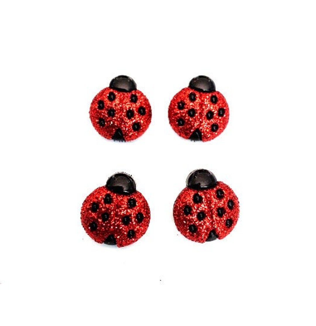 Mini Glitter Ladybugs Buttons Lady Bugs Shank Back 1186 B - Etsy