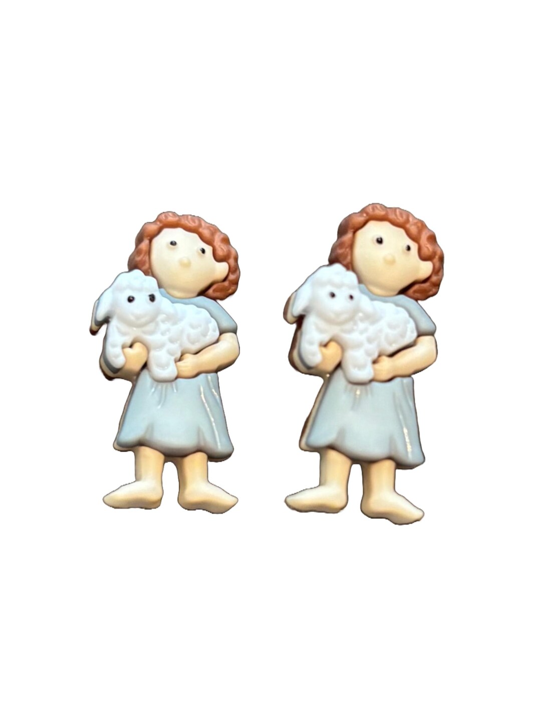 Christmas Shepherd Buttons Holding LAMB the Good Shepherd Shank Back ...