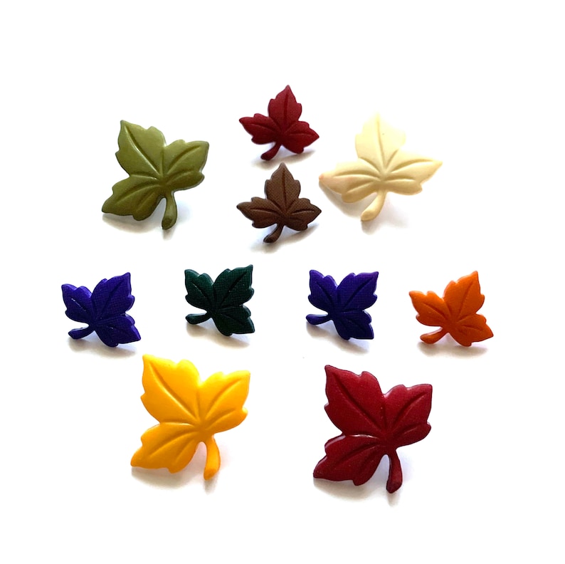 Leaf Buttons Galore Collection Autumn Leaves Assorted Sizes - Etsy