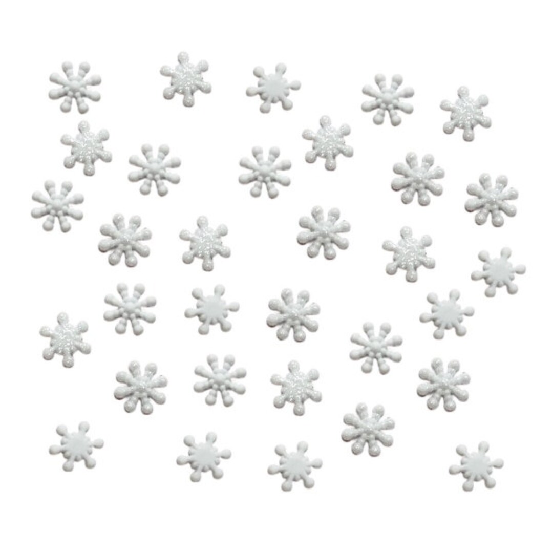 Micro Mini Itty Bitty Snowflakes Button Collection (7/16") Set of 30 ...